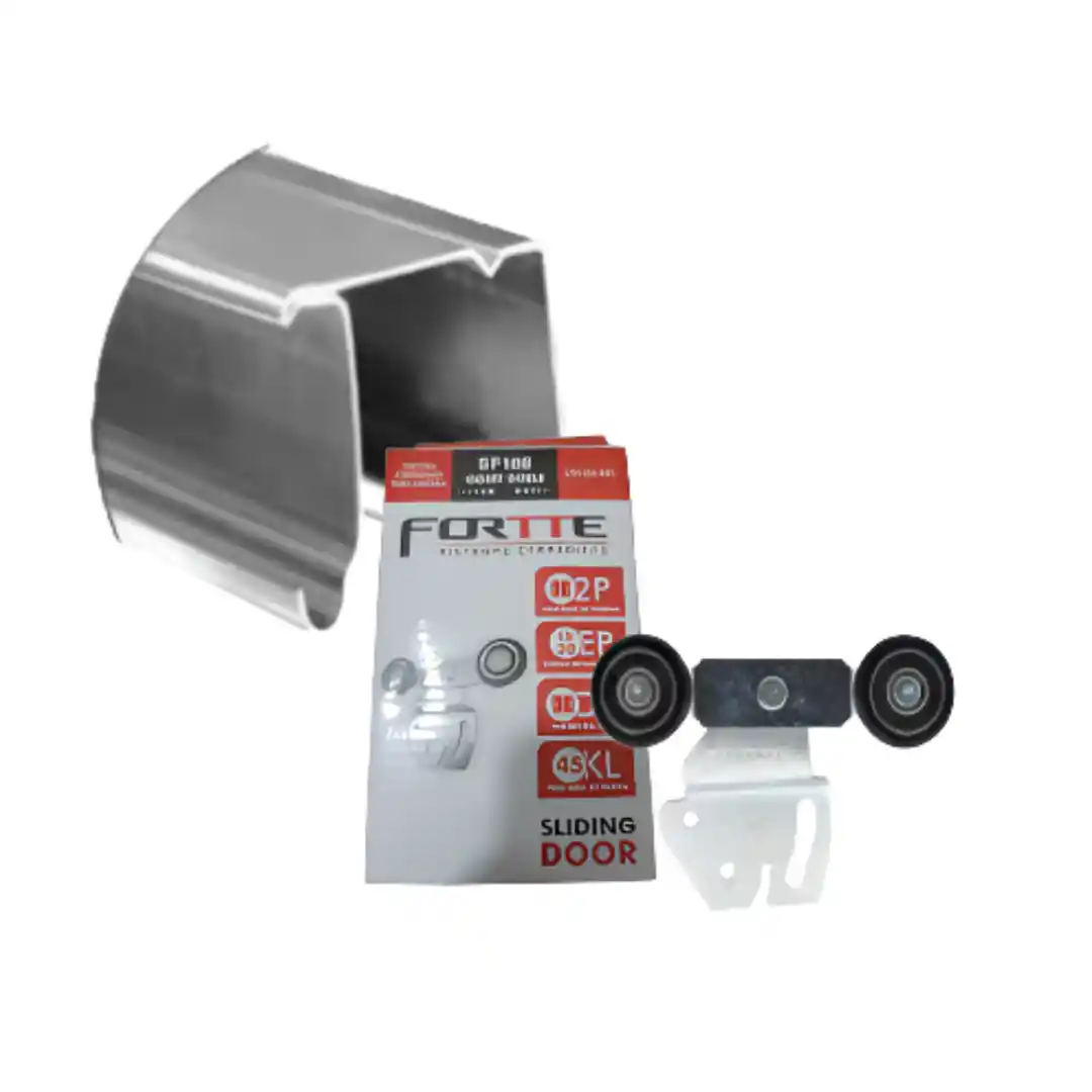 PACK RIEL GALVANIZADO U20 2MTS + SISTEMA CORREDIZO DOBLE FORTTE ...